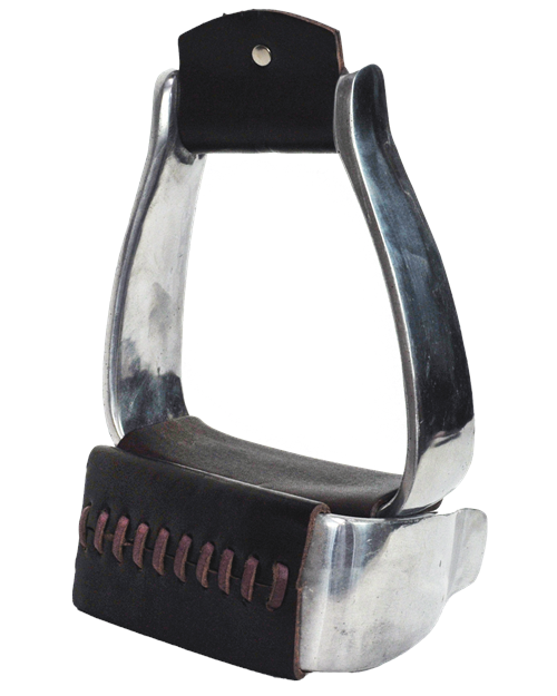 ALUMINUM SLANTED STIRRUPS - DARK LEATHER | Rockin W Ranch Saddlery